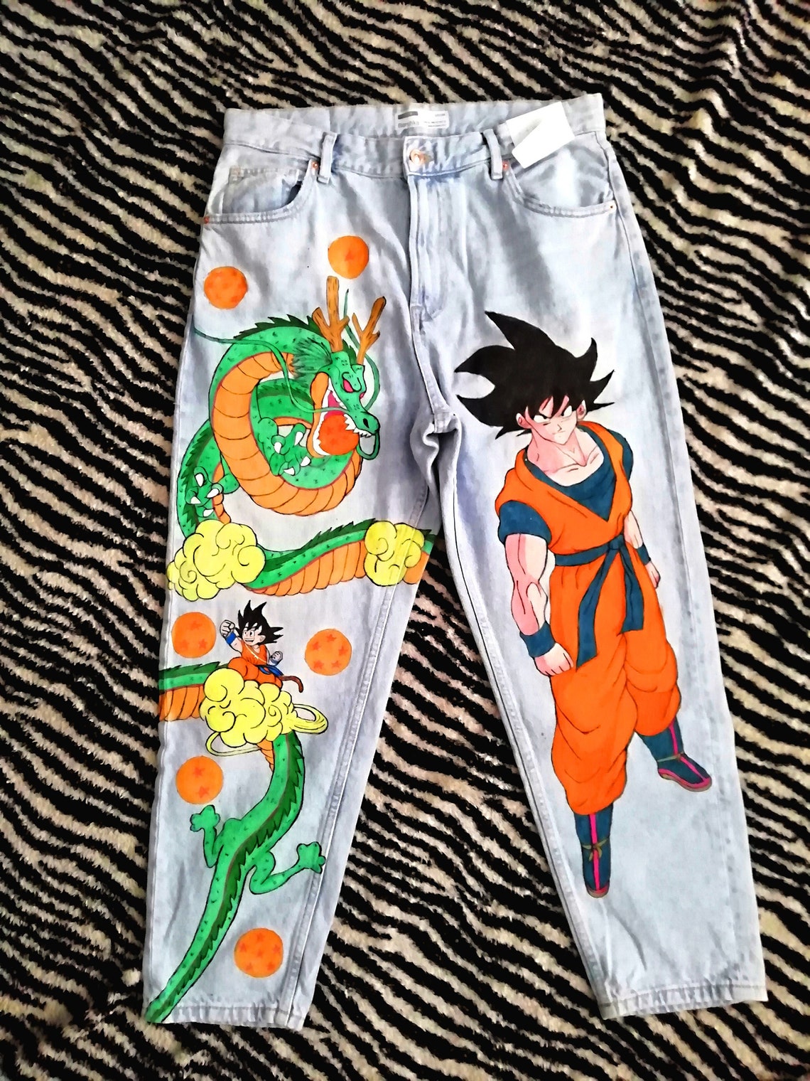 Anime Handmade Custom Jeans Manga Handpainted Denim Custom Anime ...