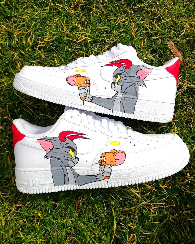 Tom & Jerry Hand-painted Custom Sneakers Personalized Men's and Women's ...