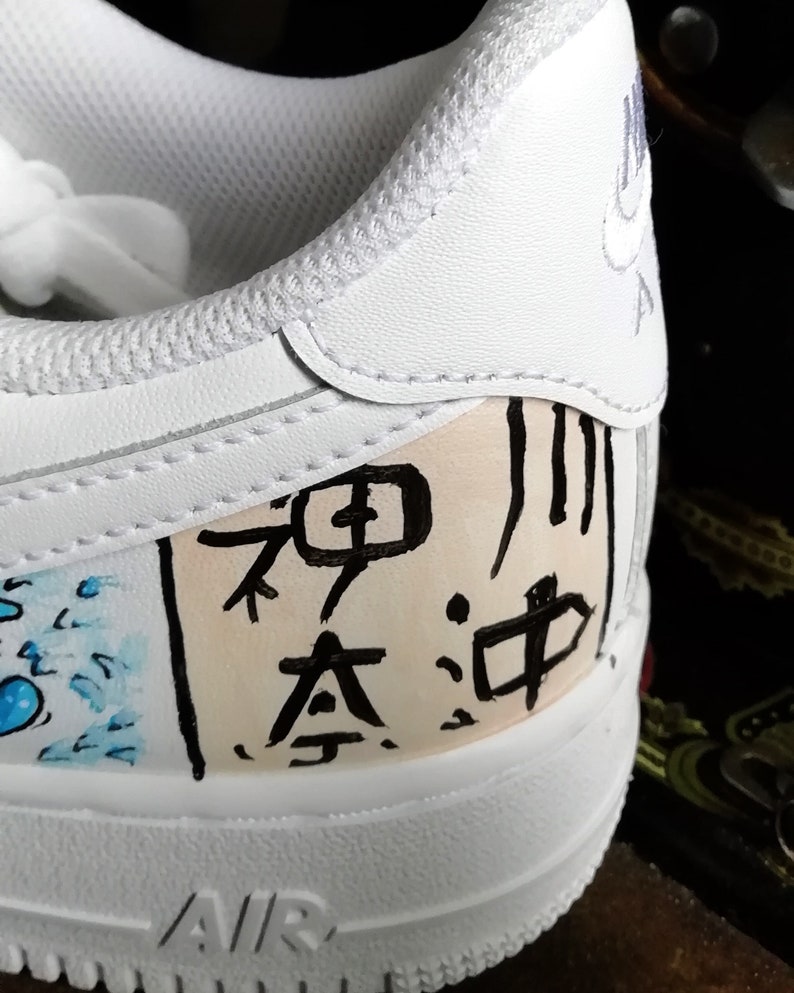 Kanagawa Wave Handmade Custom Sneakers Handpainted Japanese Shoes Low ...
