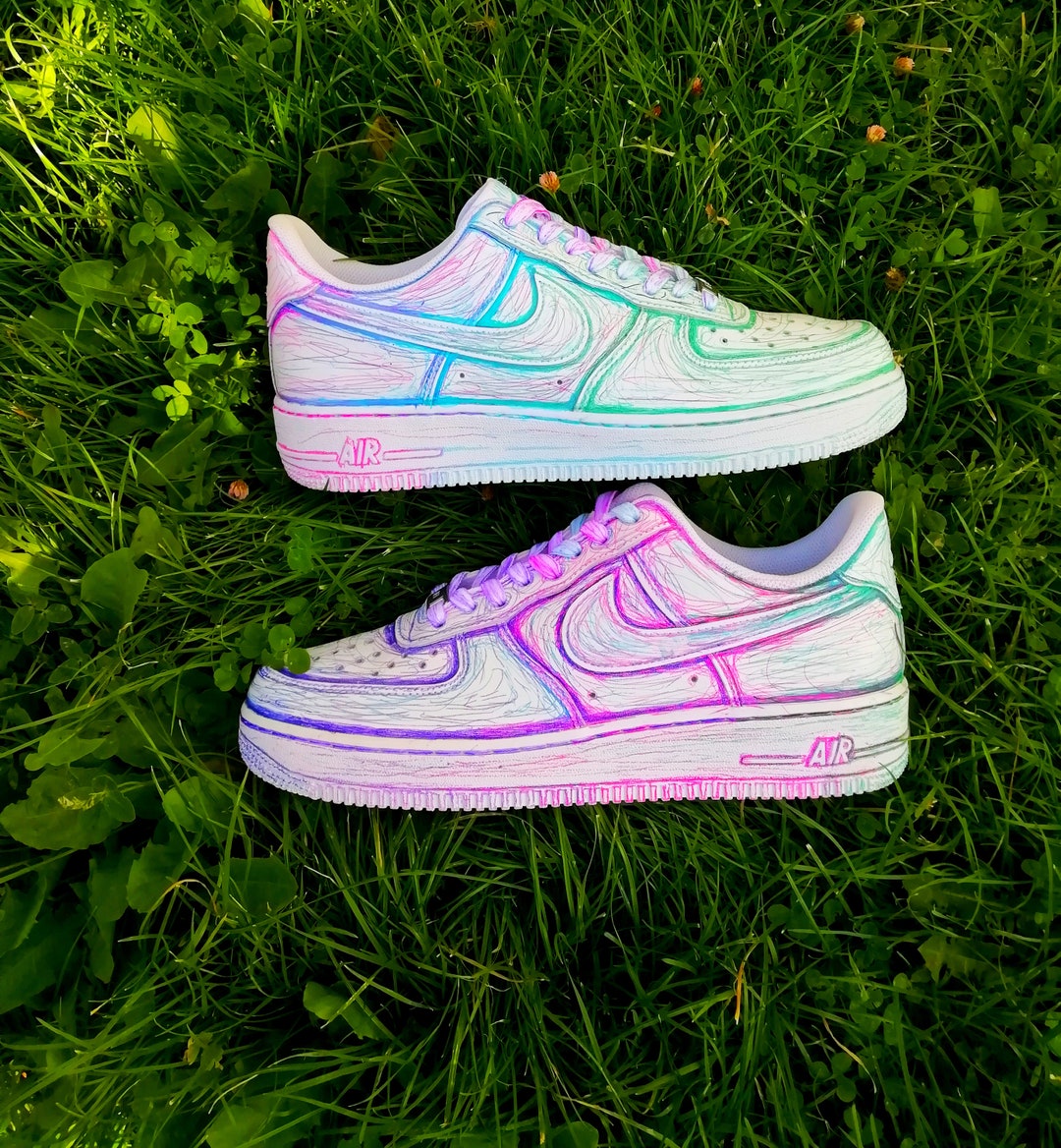 Sketchy Hand-painted Custom Sneakers Personalized Men's and Women's ...