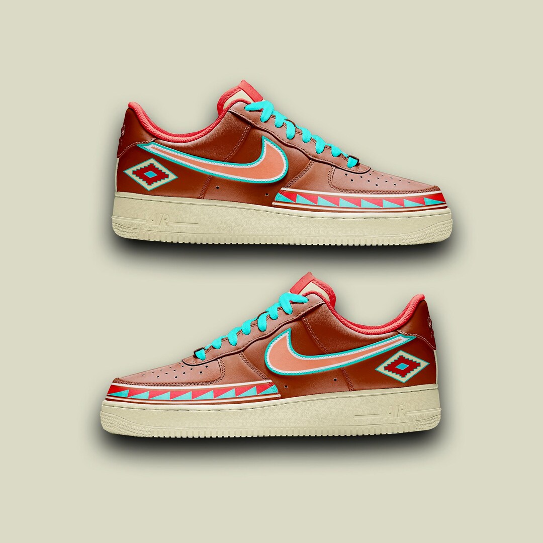 Custom Air Force 1, Southwestern Style Shoes, Hand Painted Aztec ...