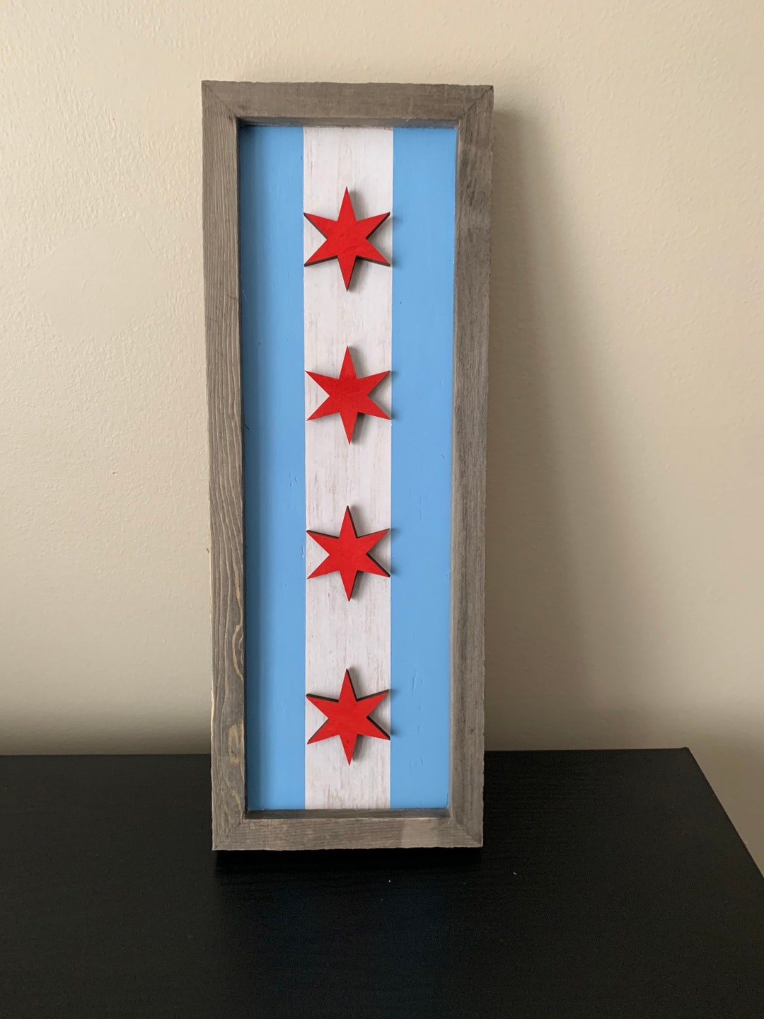 Chicago Flag Vertical Wood Sign - Etsy