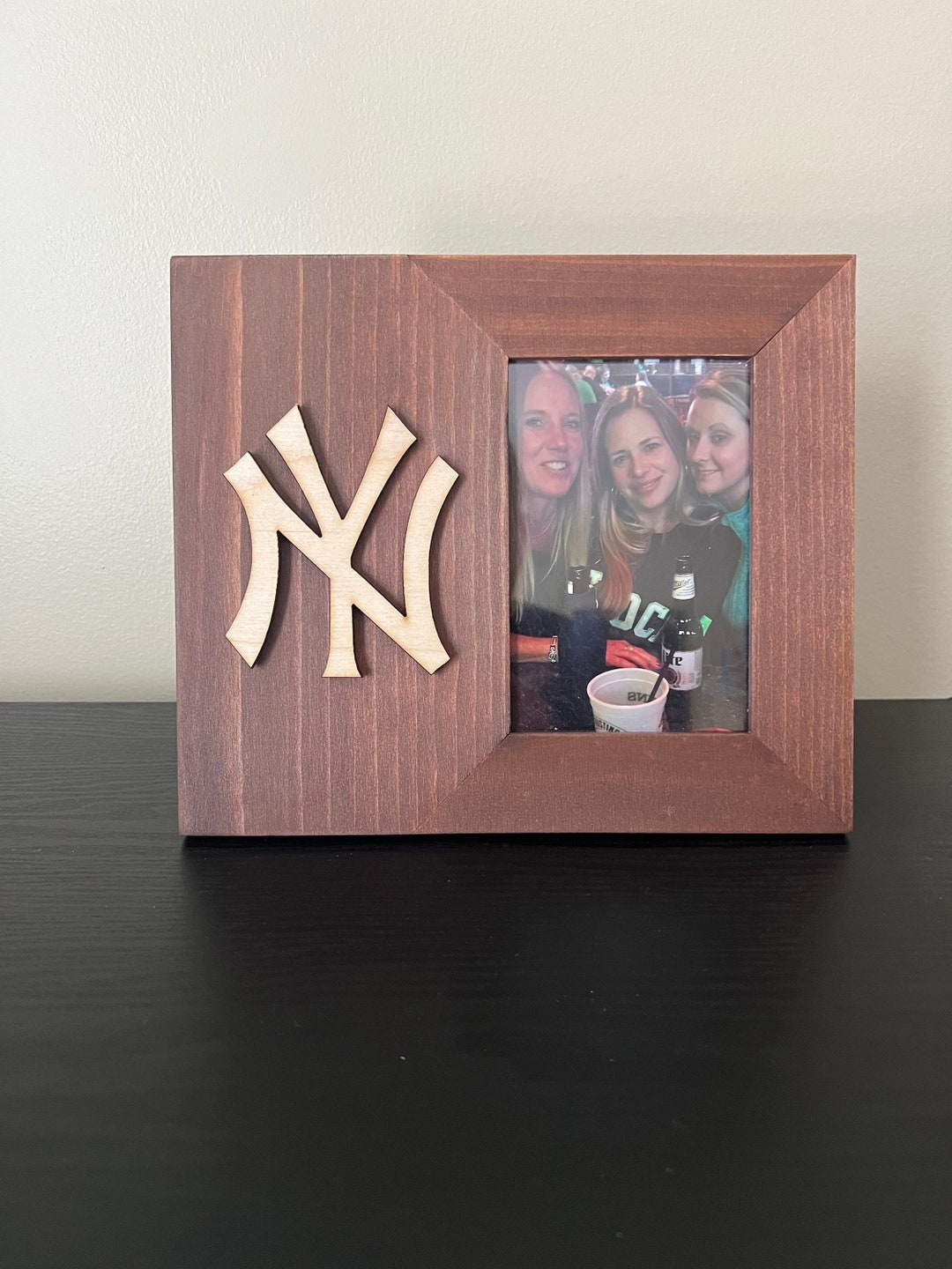 New York Yankees Natural Finish Wood Frame - Etsy