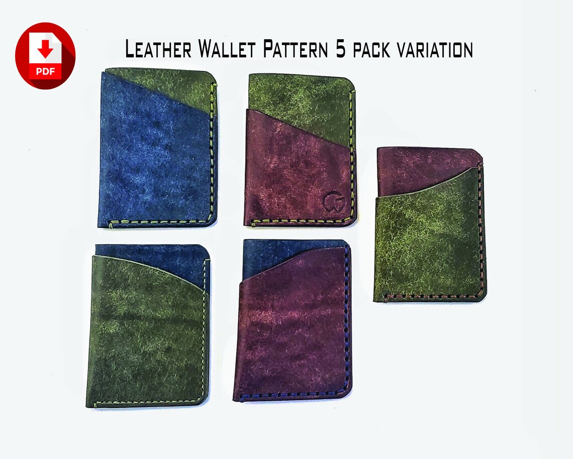 Leather Minimalist Wallet Pattern Includes 5 Wallets PDF - Etsy