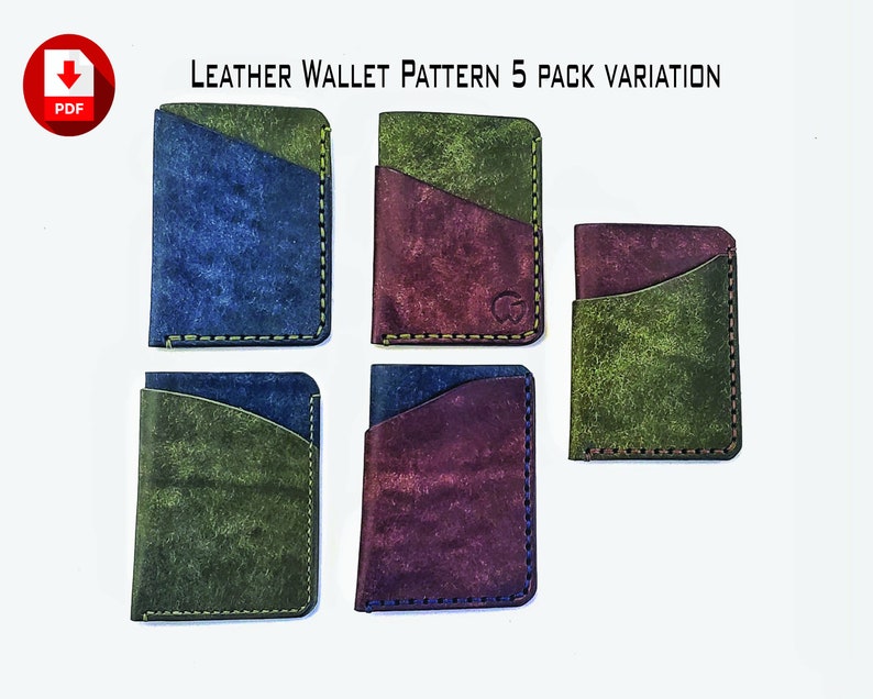 Leather Minimalist Wallet Pattern Includes 5 Wallets PDF - Etsy