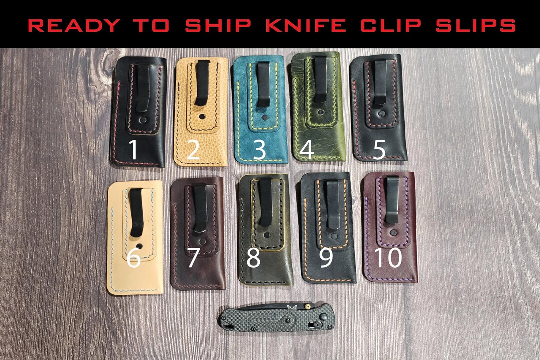 Handmade Leather Knife Sheath, Leather Knife Clip Slip, Knife Slip ...
