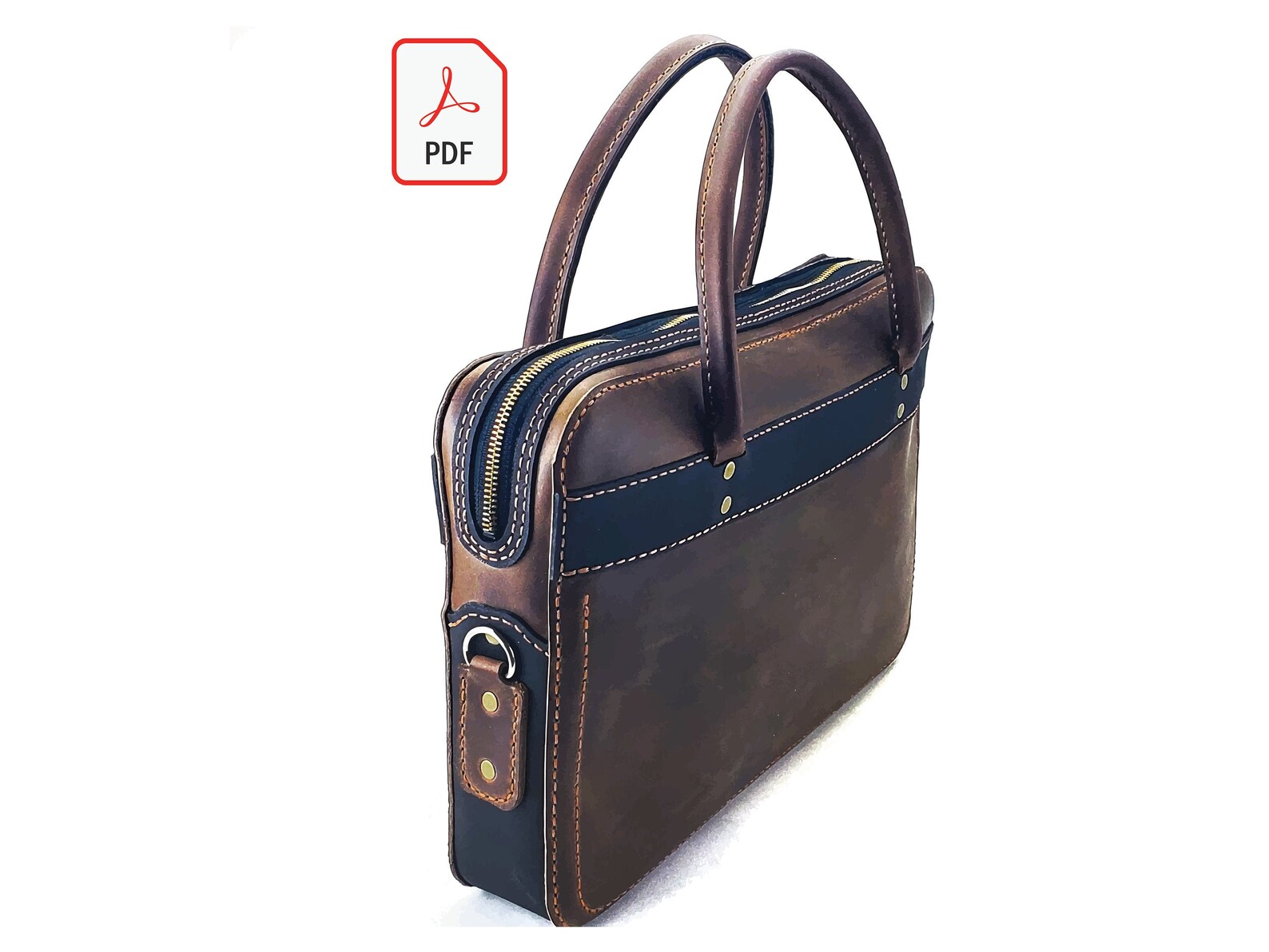 Leather Laptop Bag Pattern - PDF - Leather Pattern - Leather DIY ...