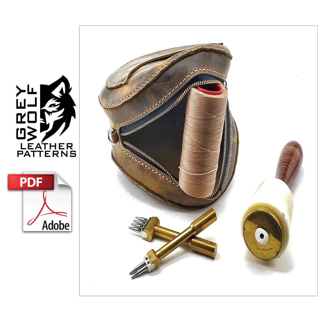 Leather Round Purse Pattern - Pdf Download - Leather Pattern - Leather ...
