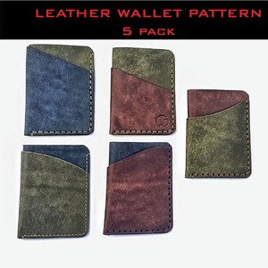 Leather Minimalist Wallet Pattern Includes 5 Wallets - PDF - Leather ...