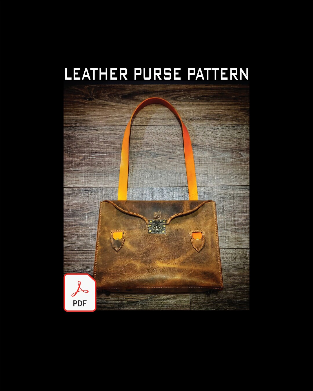 Leather Purse Pattern - Pdf Download - Leather Pattern - Leather DIY ...