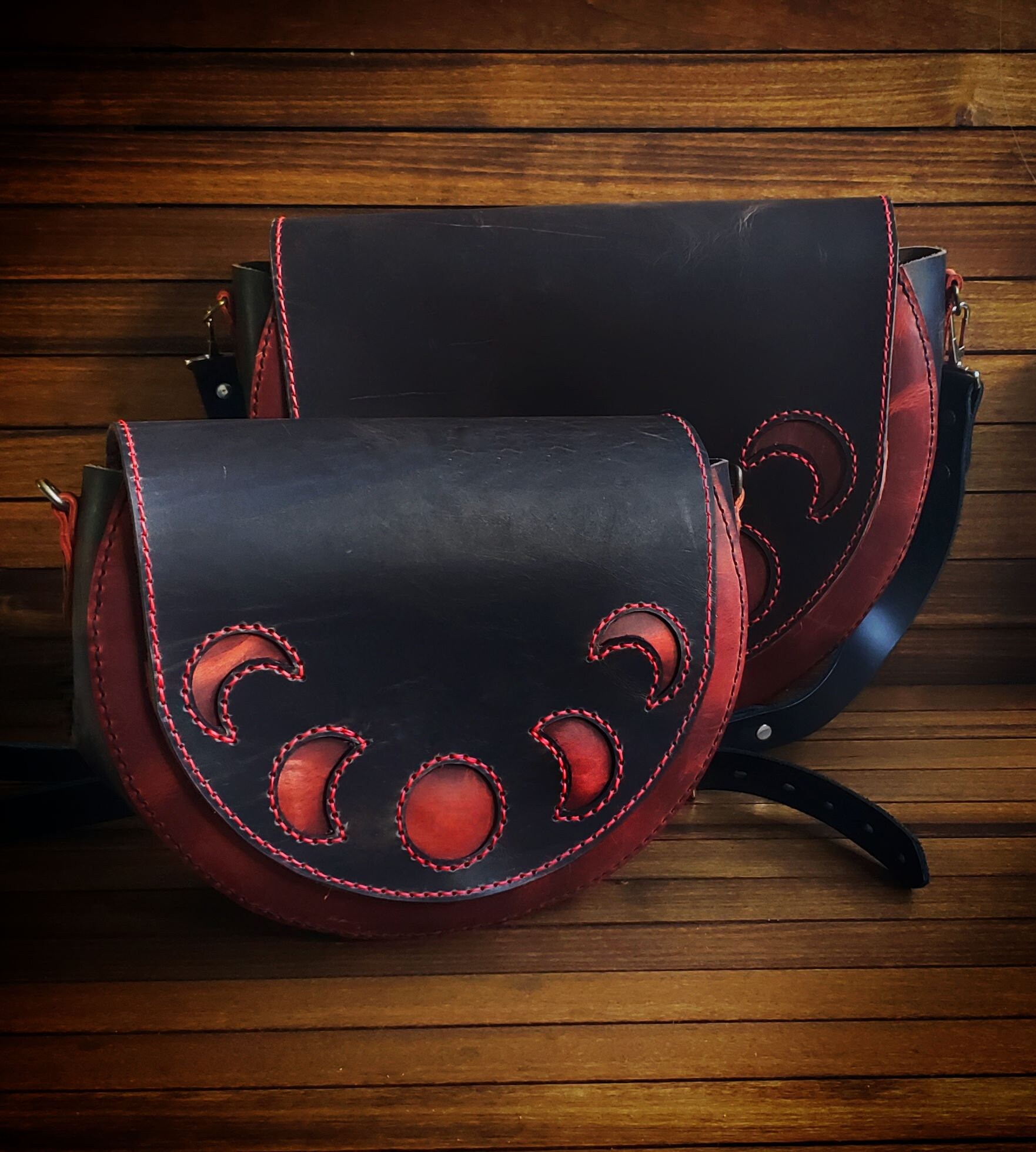 Leather Moon Purse Pattern 2 Pack- Pdf Download - Leather Pattern - DIY ...