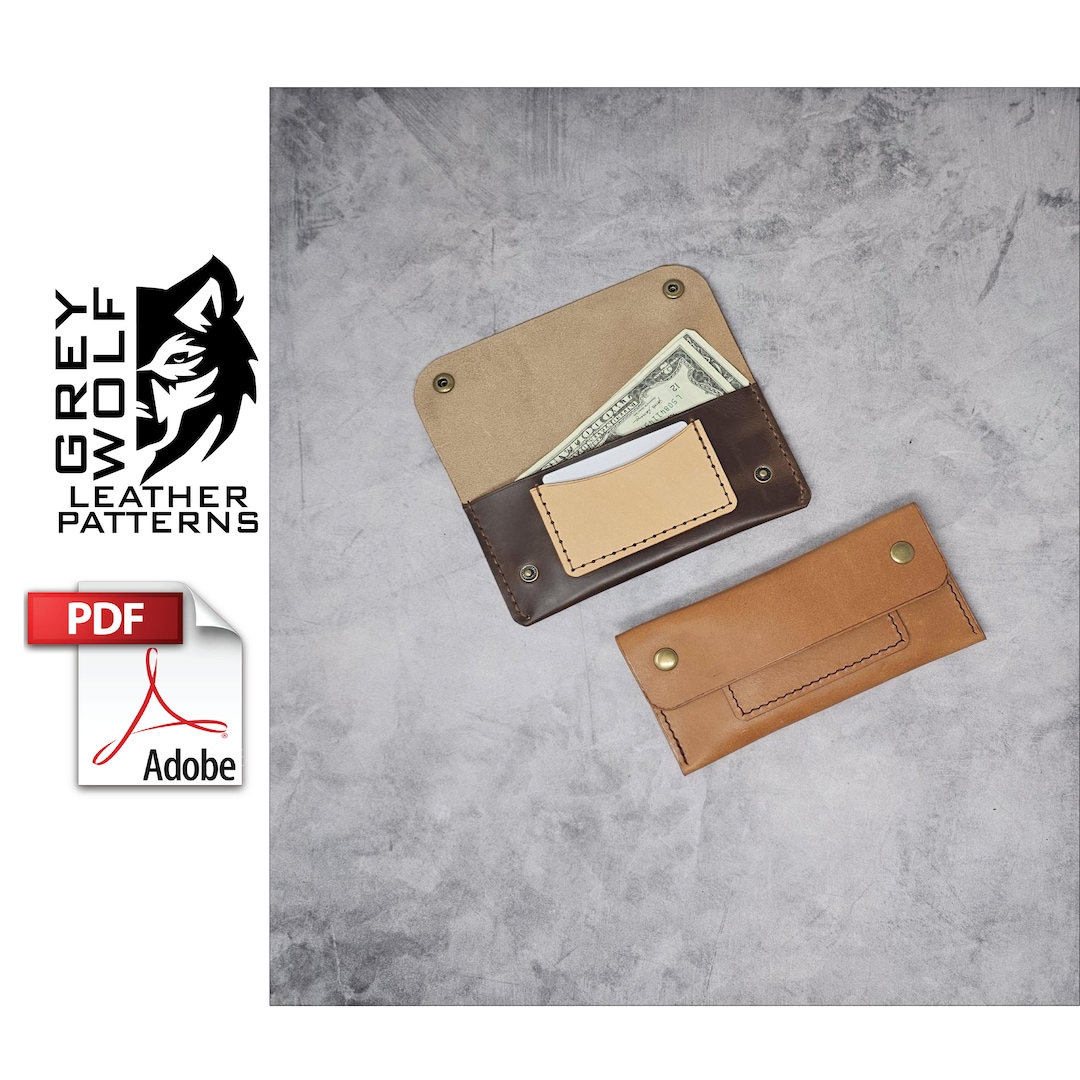 Leather Trucker Wallet Pattern - Long Wallet PDF - Leather Pattern ...