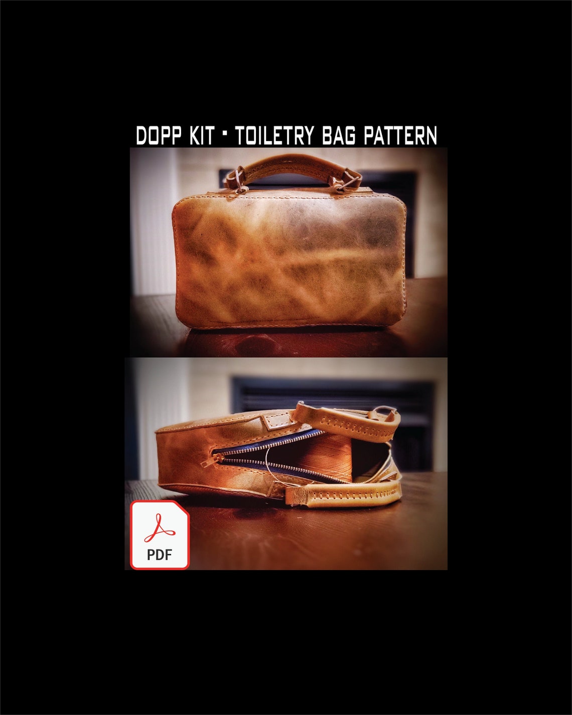 Leather Dopp Kit Pattern Pdf Download Leather Pattern - Etsy UK