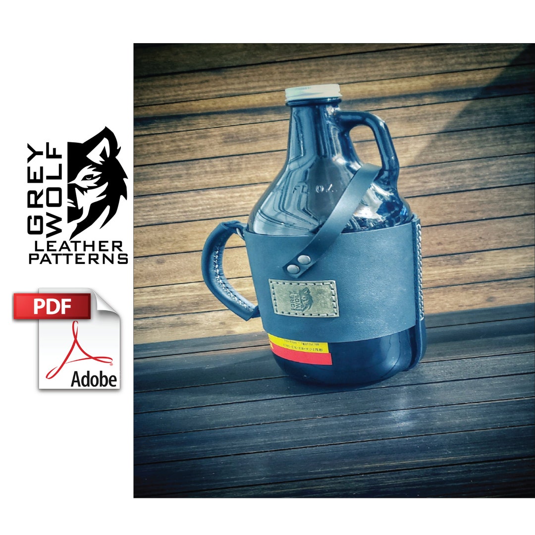Leather 64oz Beer Growler Pattern - PDF - Leather Pattern - Leather DIY ...