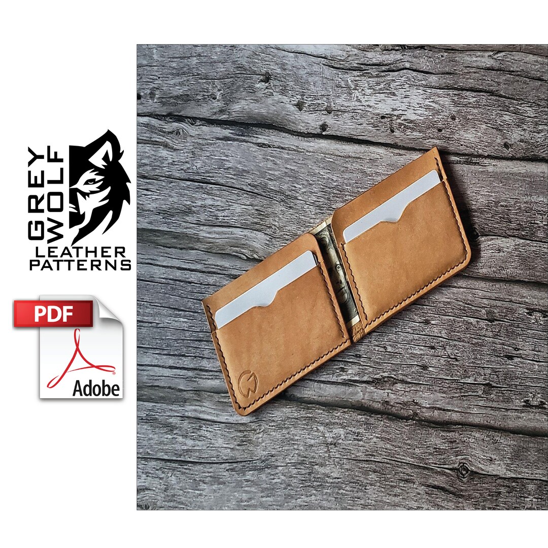 Cash Bifold Leather Wallet Pattern - Minimalist Wallet PDF - Leather ...