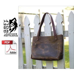 Leather Tote Pattern - Pdf Download - Leather Pattern - Leather DIY ...