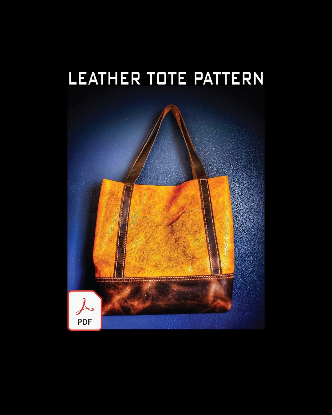 Leather Tote Pattern - Pdf Download - Leather Pattern - Leather DIY ...