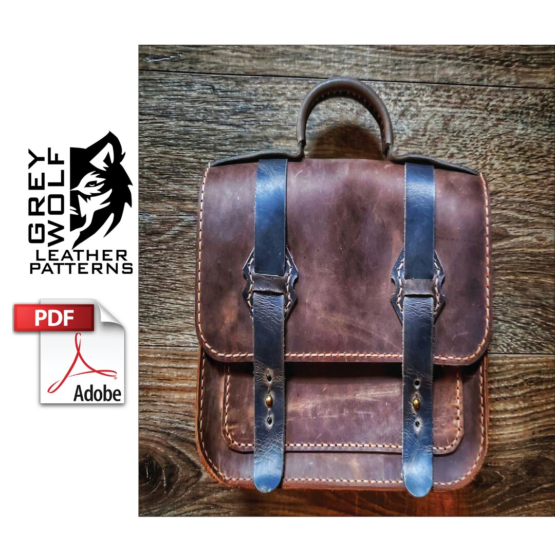Small Rustic Satchel - Pdf Download - Leather Pattern - Leather DIY ...