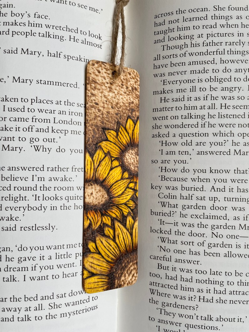 Floral Wood Burned Bookmarks Set of 2 handcrafted - Etsy