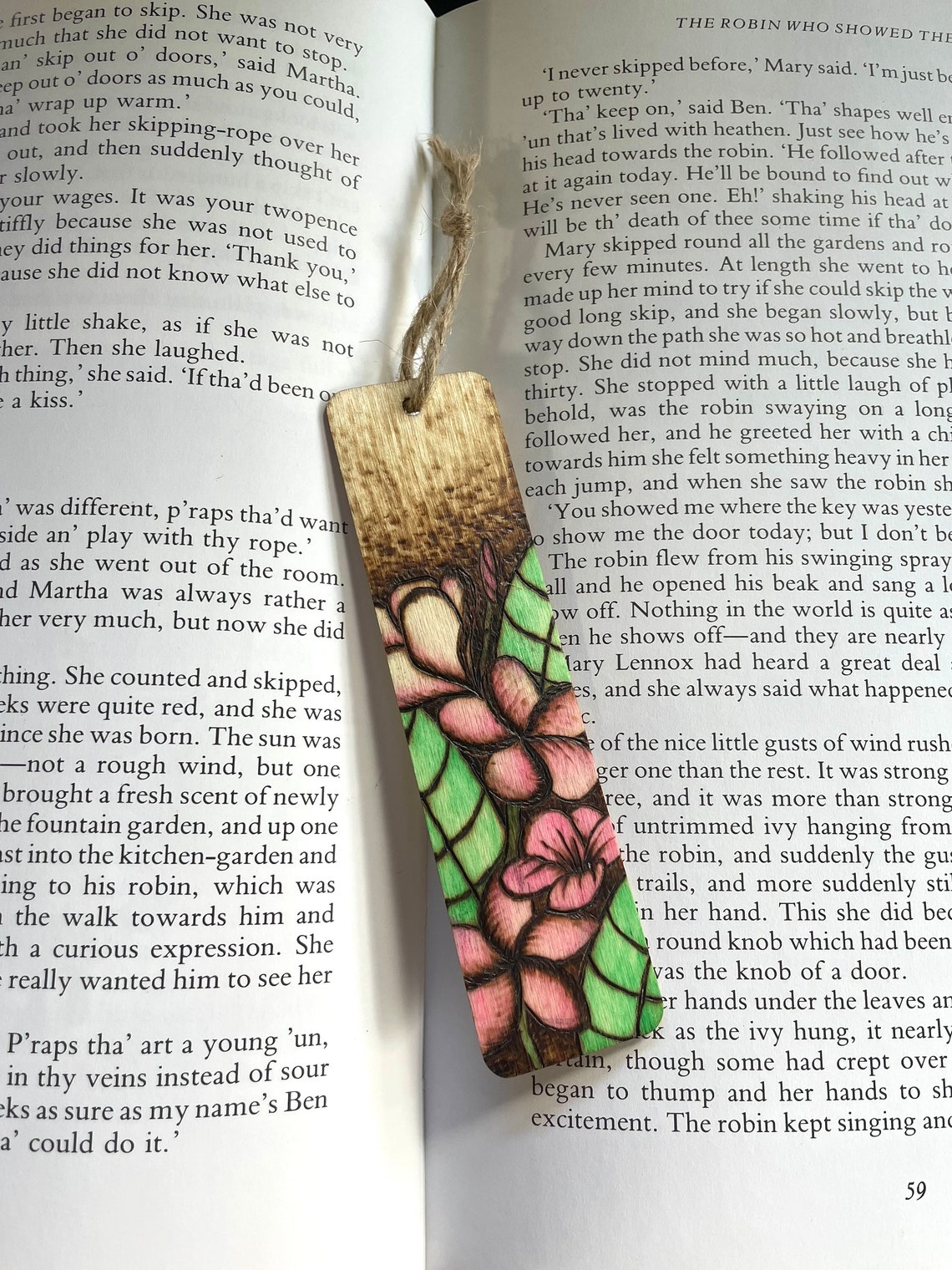 Floral Wood Burned Bookmarks Set of 2 handcrafted - Etsy