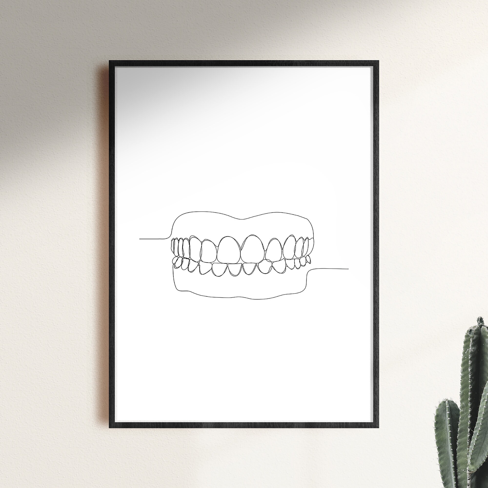 Dentist Abstract Dental Artwork One Line Teeth Drawing - Etsy