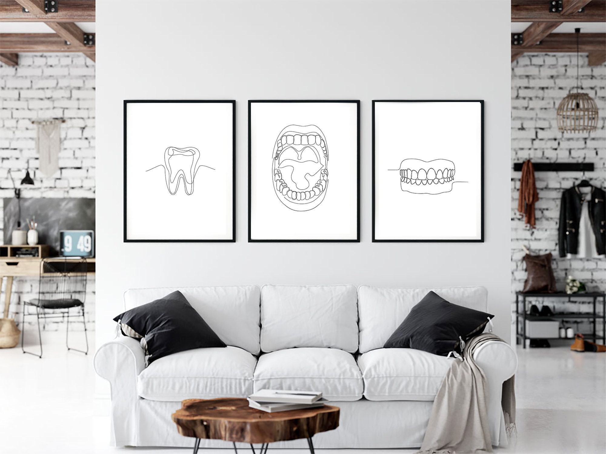 Set of 3 Dentist Wall Art Dental Art Set Dentist Anatomy - Etsy