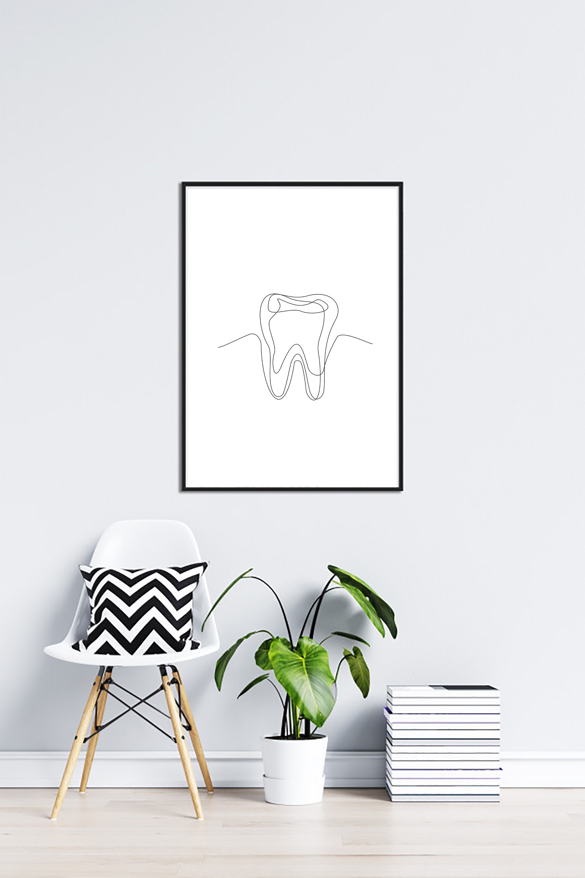 Abstract Tooth Drawing Dental Medical Office Art Dentist - Etsy