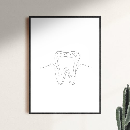 Abstract Tooth Line Drawing Minimalist Molar Wall Art Dental - Etsy
