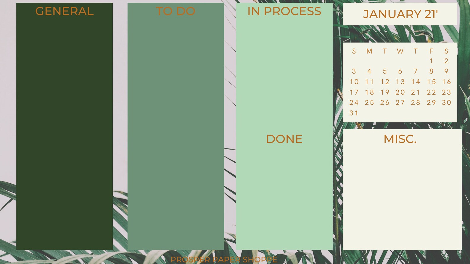 CUSTOM DESKTOP ORGANIZER Wallpaper w/ monthly calendars | Etsy