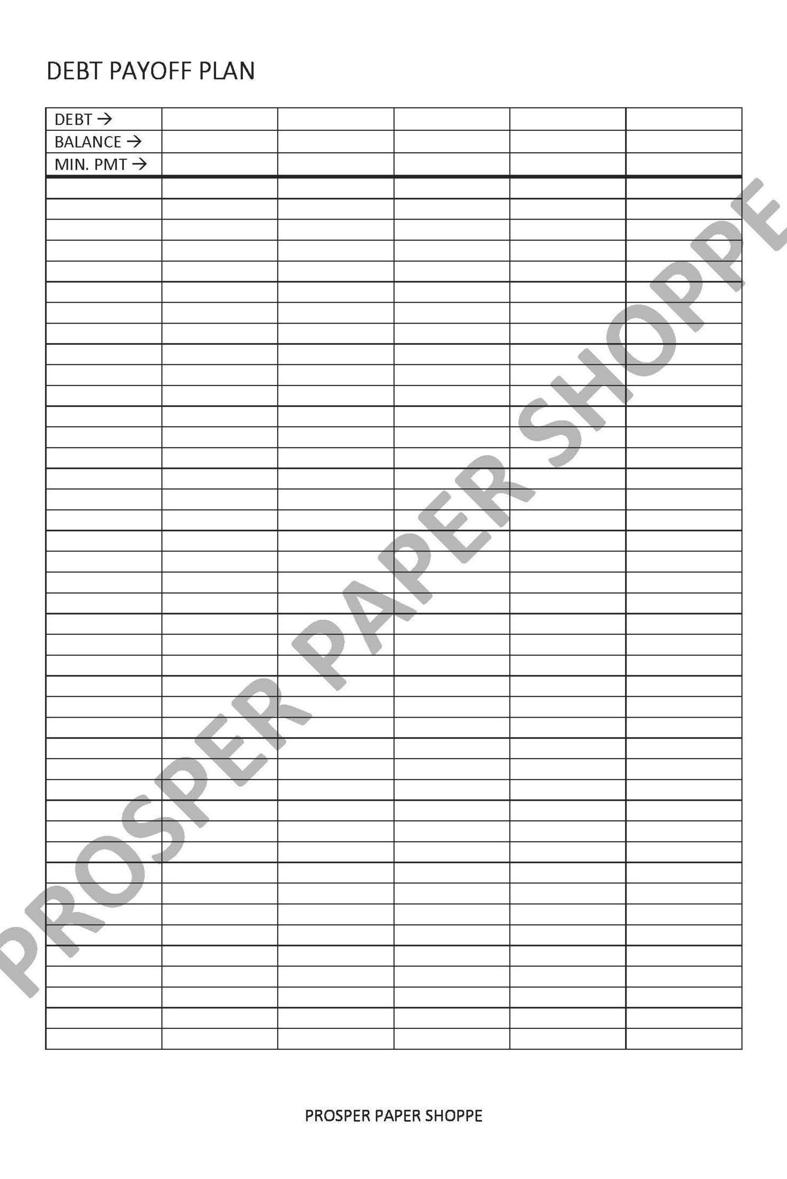Debt Payoff Planner PDF Printable Instant Download Letter Size 1-page ...