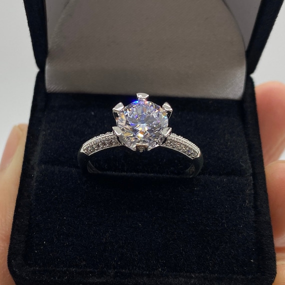 GRA Certified Moissanite Platinum Ring | Etsy