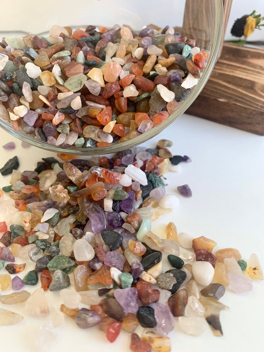 Tiny Polished Stones 4 Oz, Rock Confetti, Colorful Planter Stones, Tiny ...