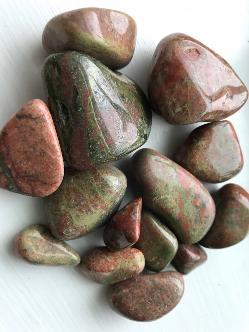 Polished Unakite stone single Lake Michigan unakite rocks | Etsy