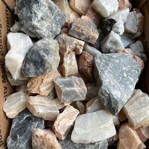 3+ Pounds Rough Stone Mix for Tumbling, Moonstone, Feldspar, Labradorite Tumbling Rough Mix ...
