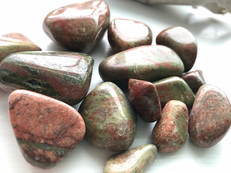 Polished Unakite stone single Lake Michigan unakite rocks | Etsy