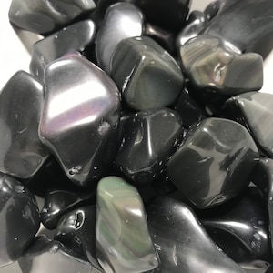 Polished Rainbow Obsidian, Rainbow Obsidian Tumbles, Colorful Rocks ...