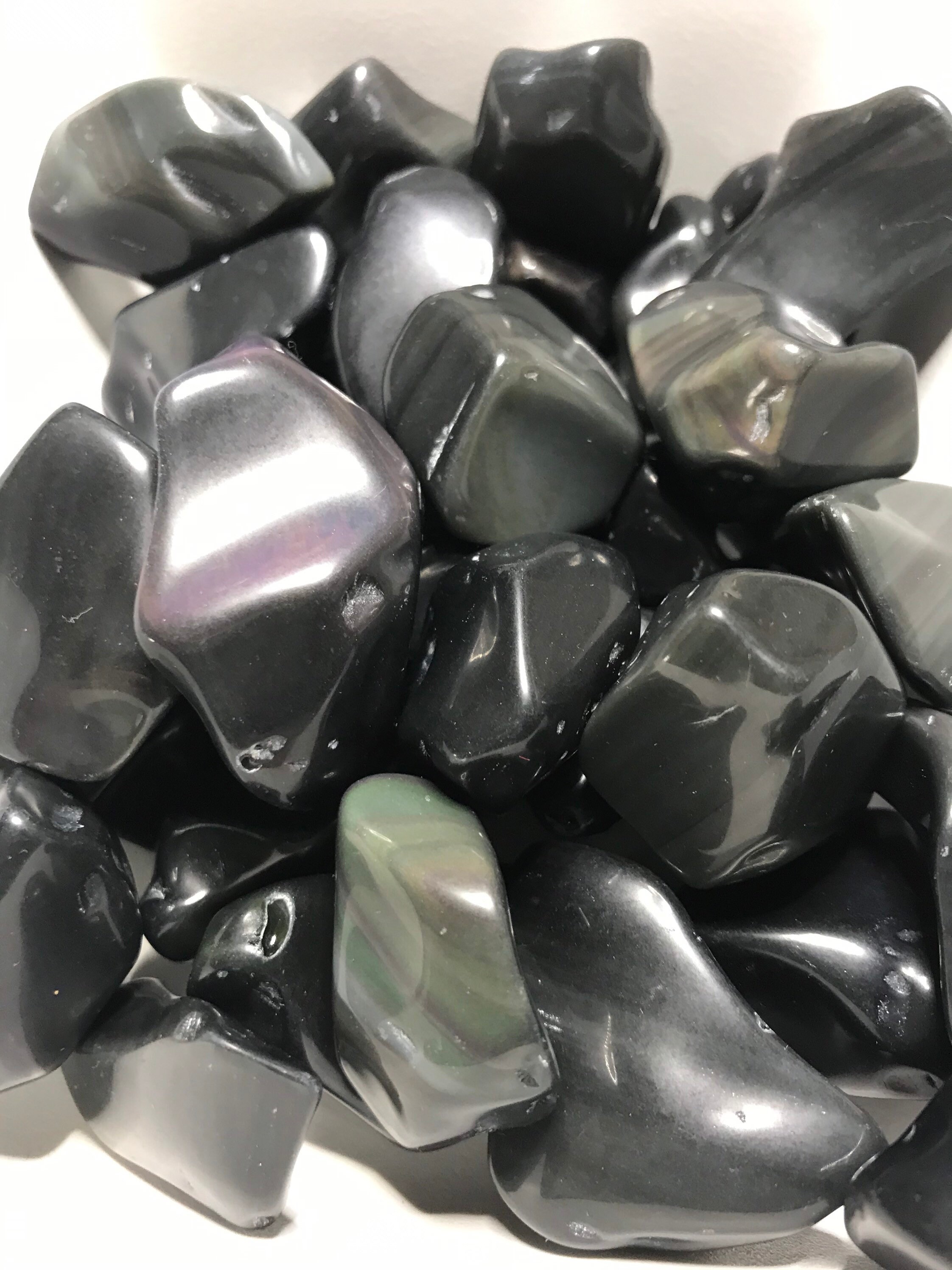 Polished Rainbow Obsidian Rainbow Obsidian Tumbles Colorful - Etsy
