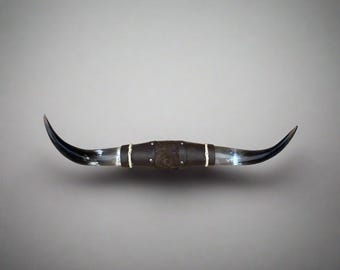 4 Foot Long Authentic Polished Mounted Bull Horns Wall Southwest Barn ...
