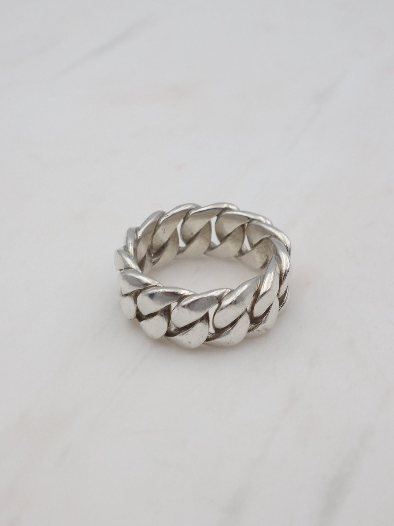 Buy 8mm Cuban Ring in Solid Sterling 925 Silver Mens Jewelry Gifts for ...