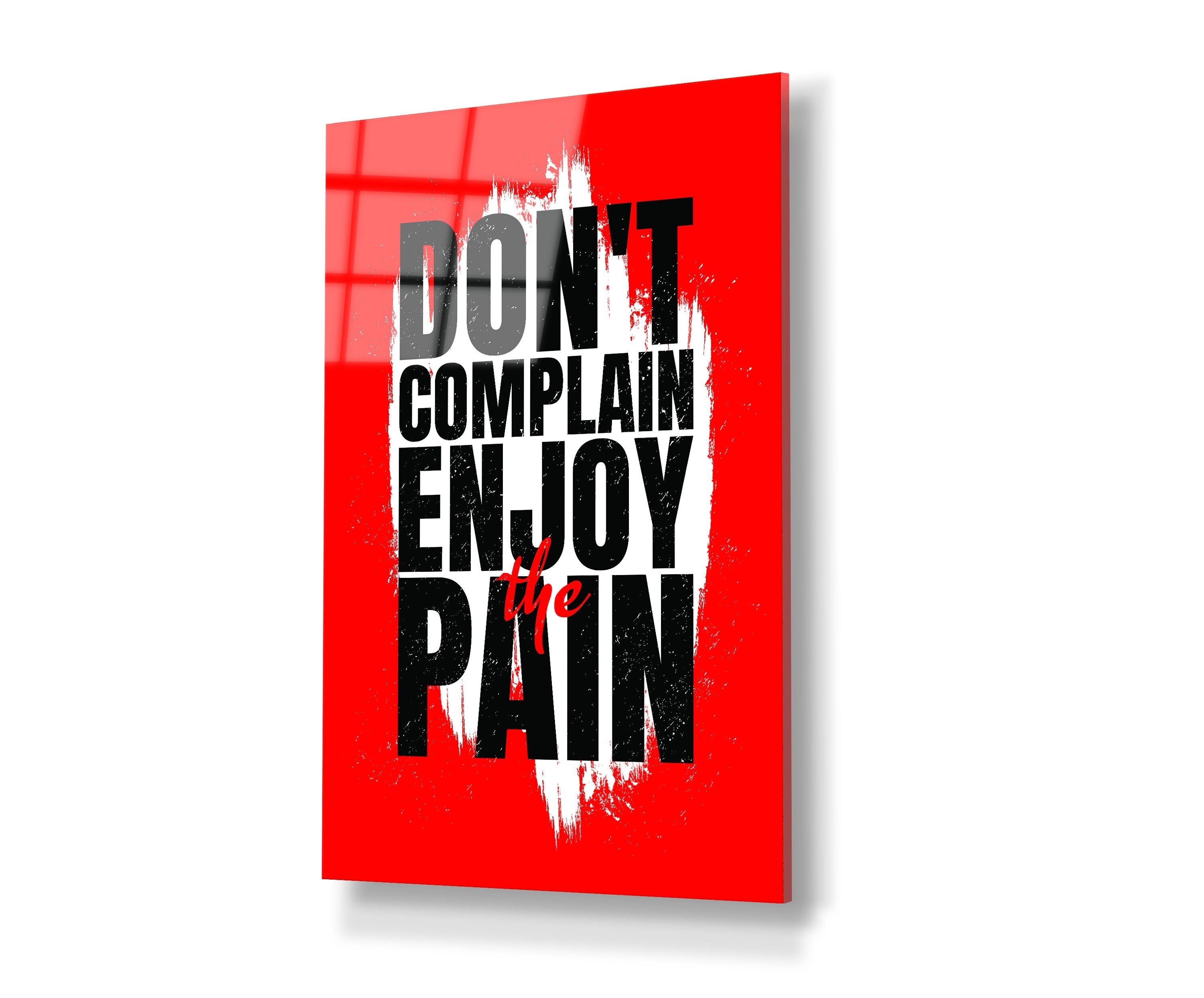Pain,enjoy,complain,picture red black,decoration,idiom,saying,canvas ...