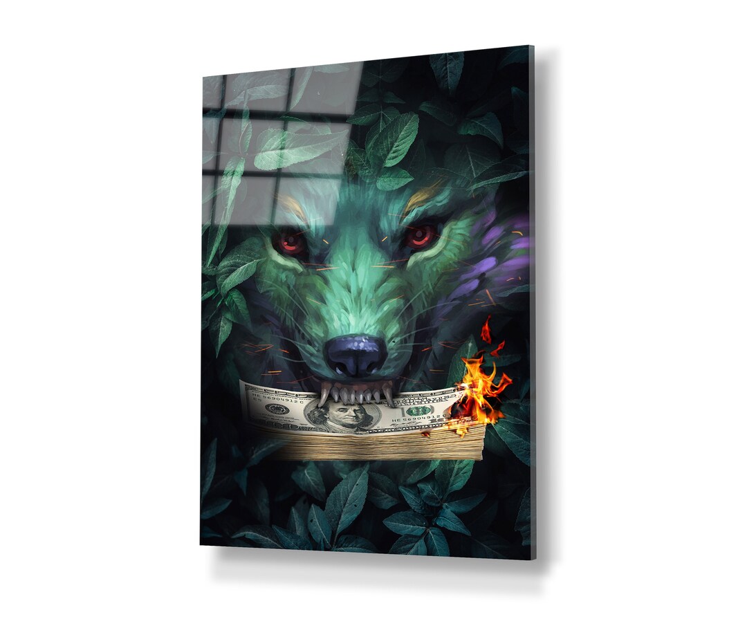 Canvas Inflation - Predator With Money in Its Mouth / Green Fox Animal ...