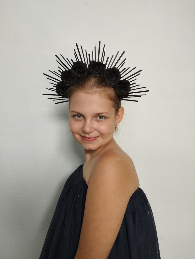 Gothic Black Crown Halo Halloween Party Favors Headband Women - Etsy