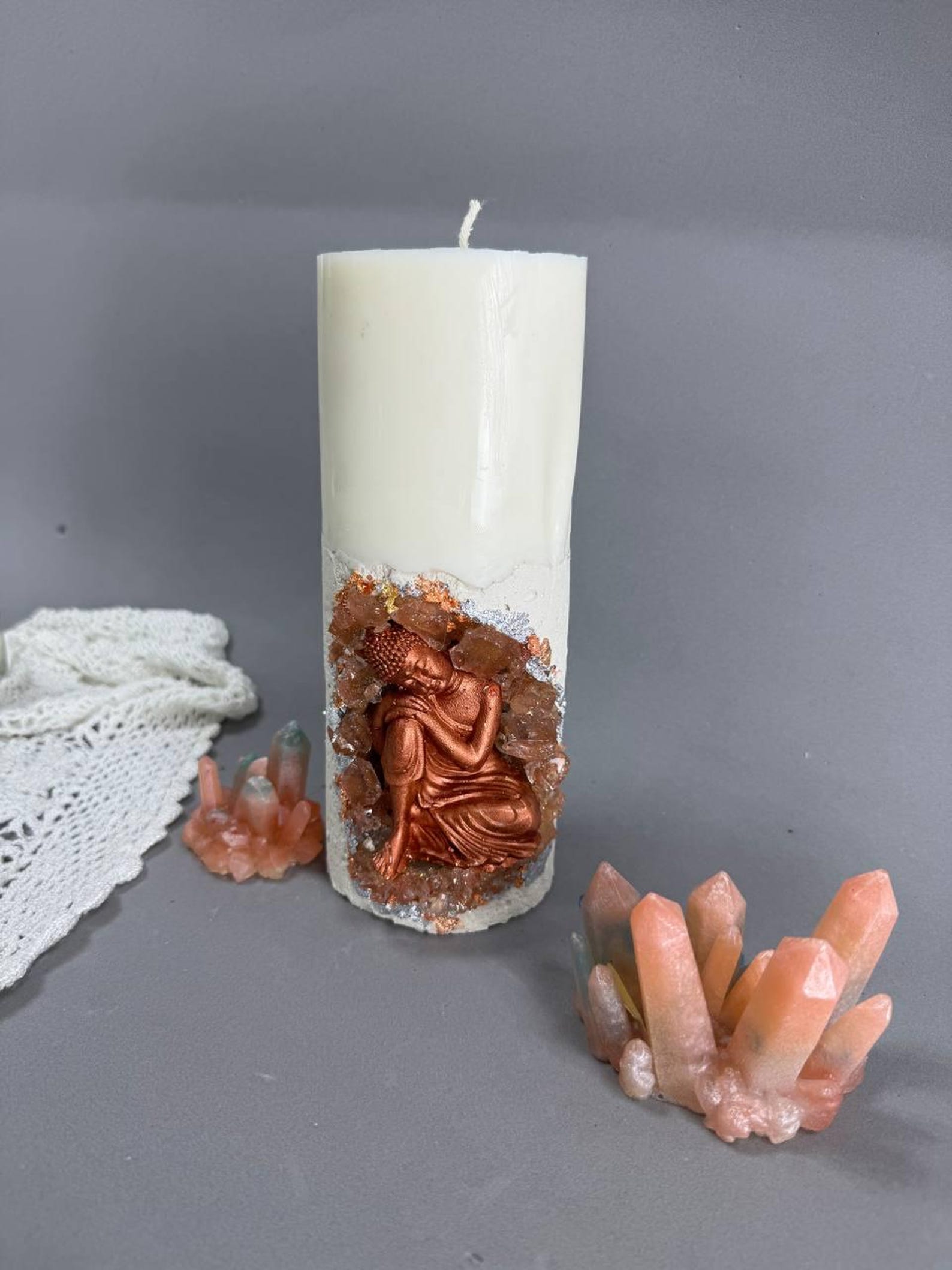 Buddhist Candle Buddha Decor Home Decor Bookshelf Figurine Candle ...
