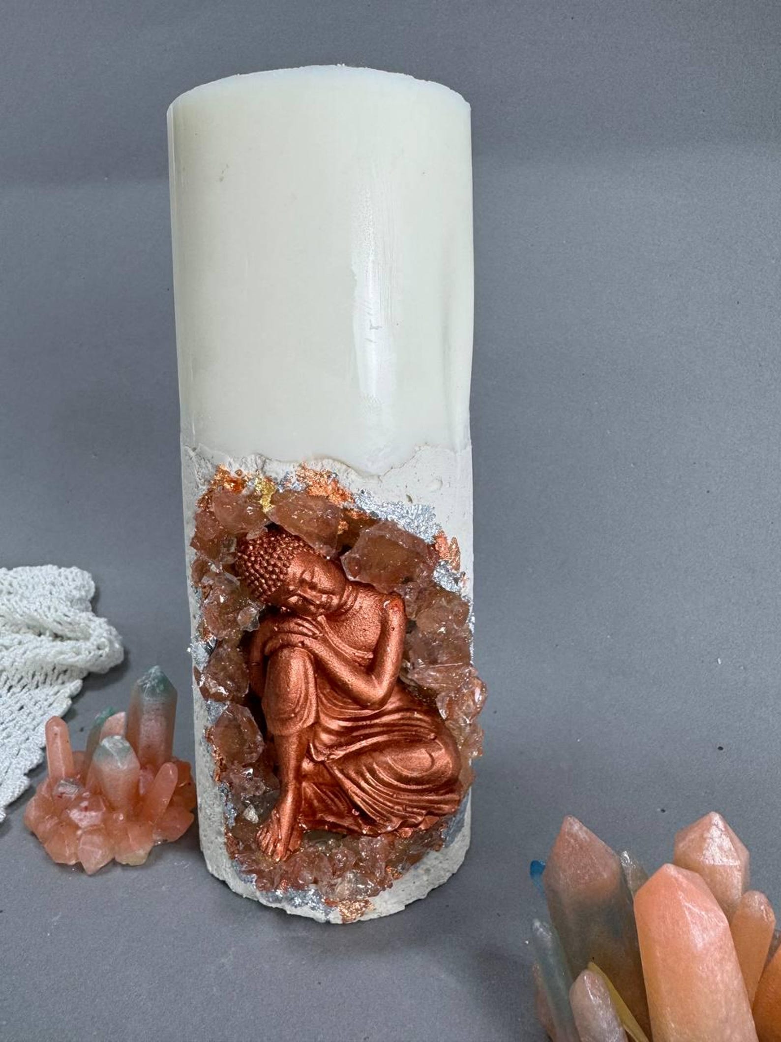 Buddhist Candle Buddha Decor Home Decor Bookshelf Figurine Candle ...