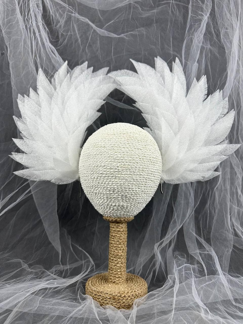 White Angel Wing Headband, Angel Costume Headpiece, Halo Wings Headband ...