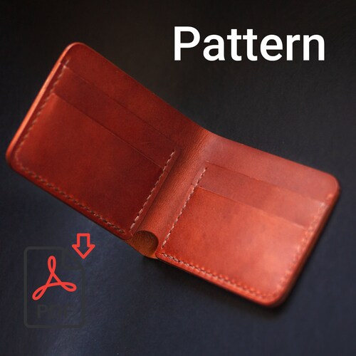 Pattern Bifold Wallets Template Leather Wallet PDF Files - Etsy