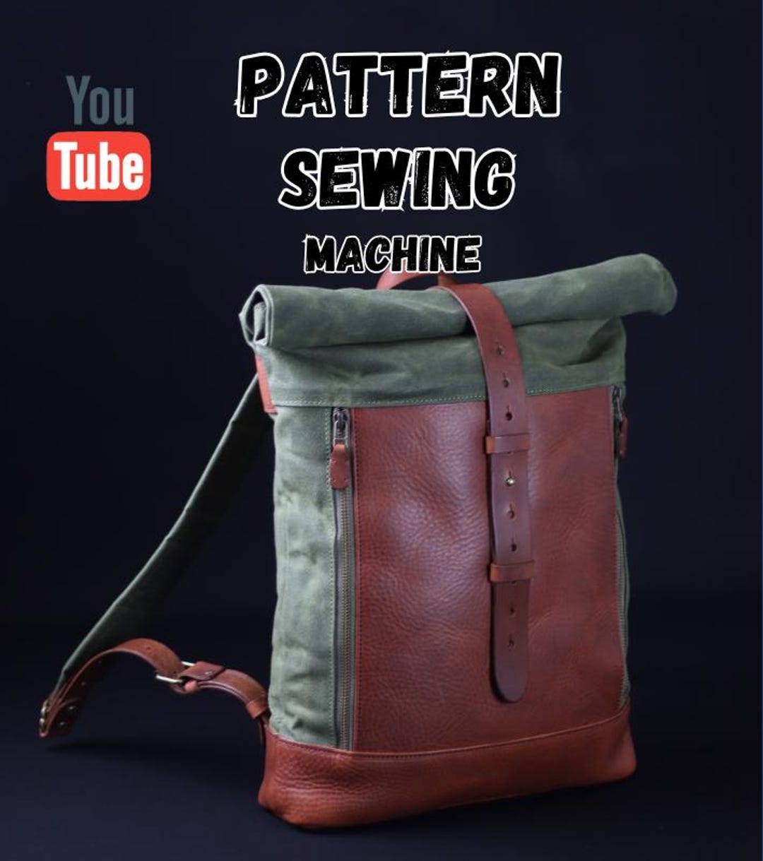 Canvas Backpack Sewing Pattern: Leather Accent Roll Top (PDF) - Etsy