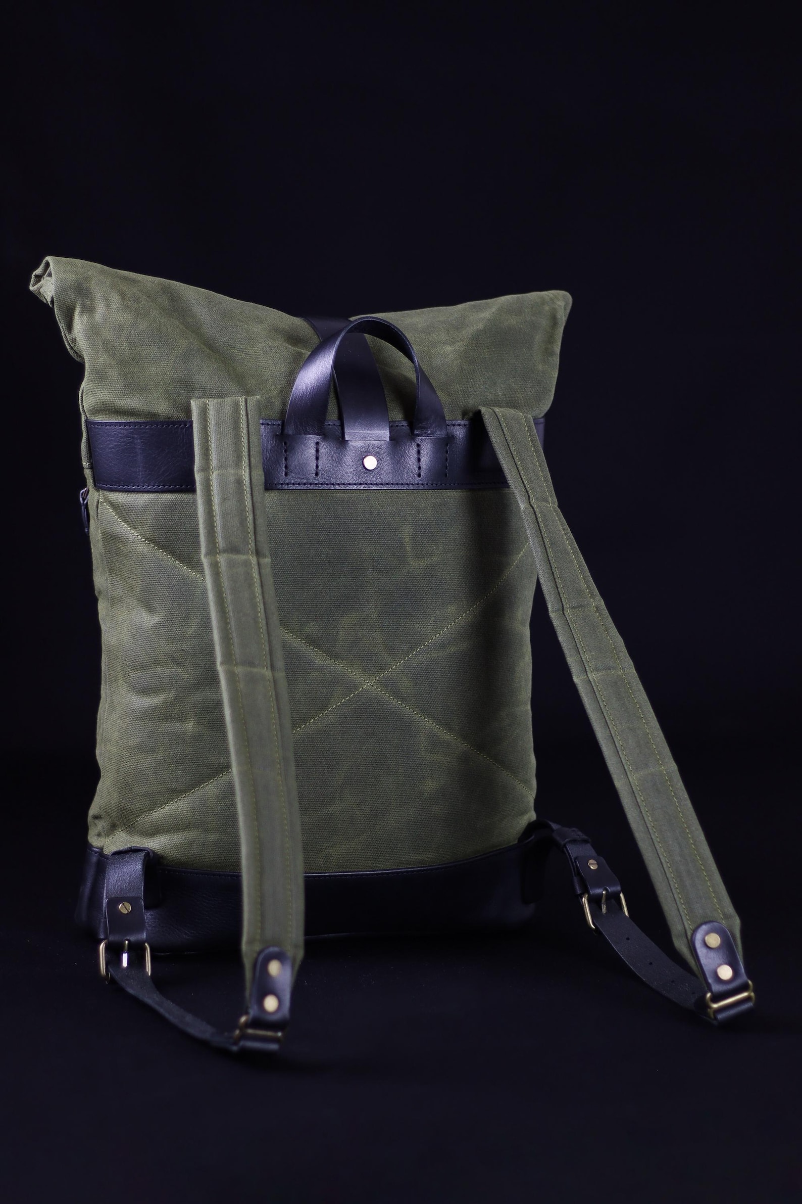 Canvas Backpack Sewing Pattern: Leather Accent Roll Top (PDF) - Etsy
