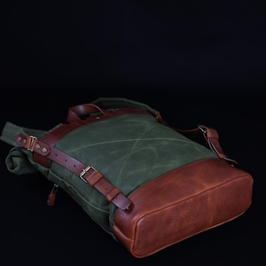 Canvas Backpack Sewing Pattern: Leather Accent Roll Top (PDF) - Etsy