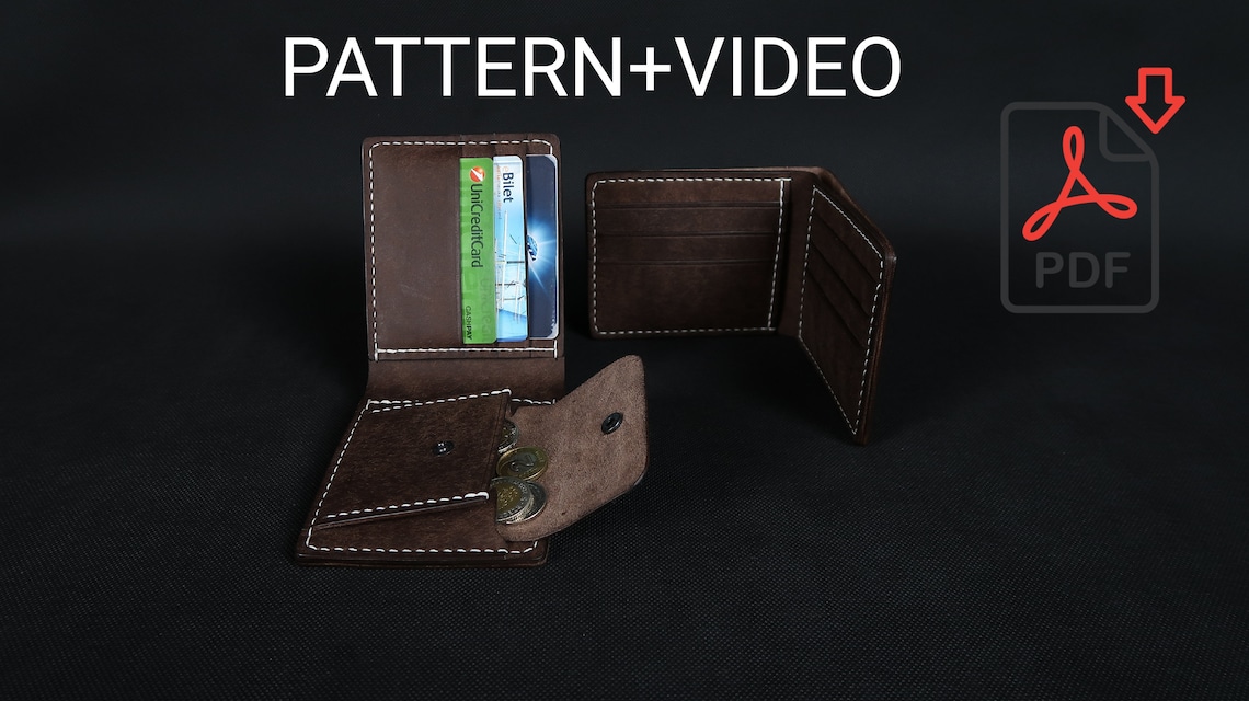 Leather Wallet Pattern/pdf Wallet Pattern/pattern Template/bi - Etsy